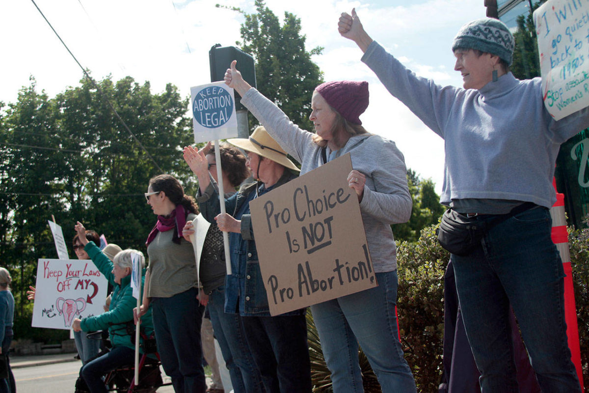 Pro-choice rally takes to Winslow waypoint protesting radical abortion ...